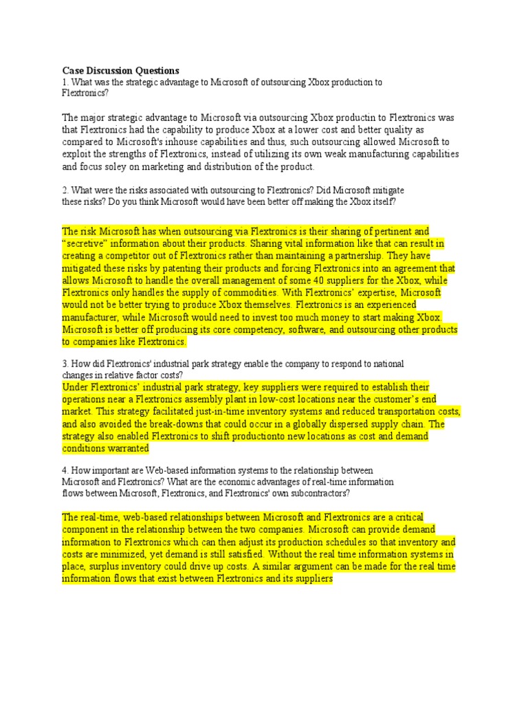 Business Strategy in Xbox Production | PDF | Outsourcing | Microsoft