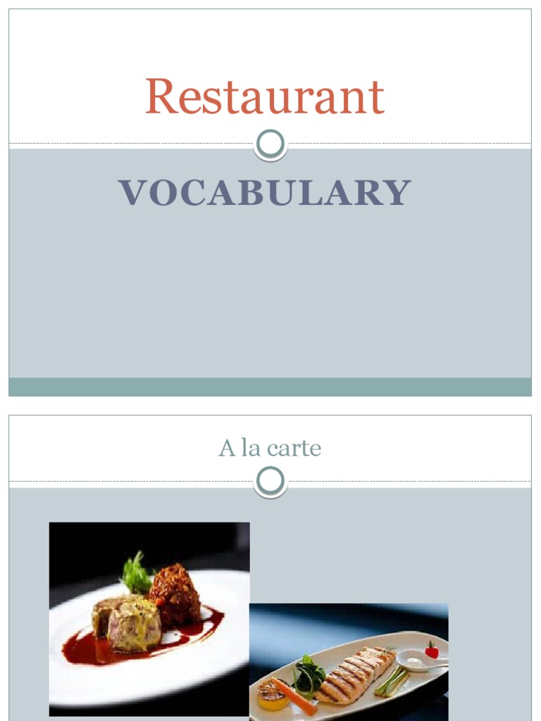 Restaurant Vocabulary Flashcards - 93963 | PDF