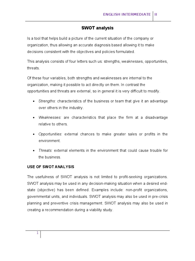 SWOT Analysis - Homework | PDF | Swot Analysis | Mathematical And ...