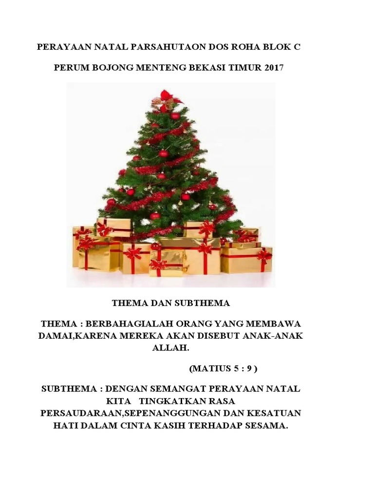Tema Natal Parsahutaon 2017: Damai dan Kasih | PDF
