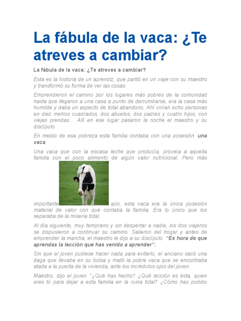 La Fábula de La Vaca | PDF | Pobreza | Pobreza e indigencia
