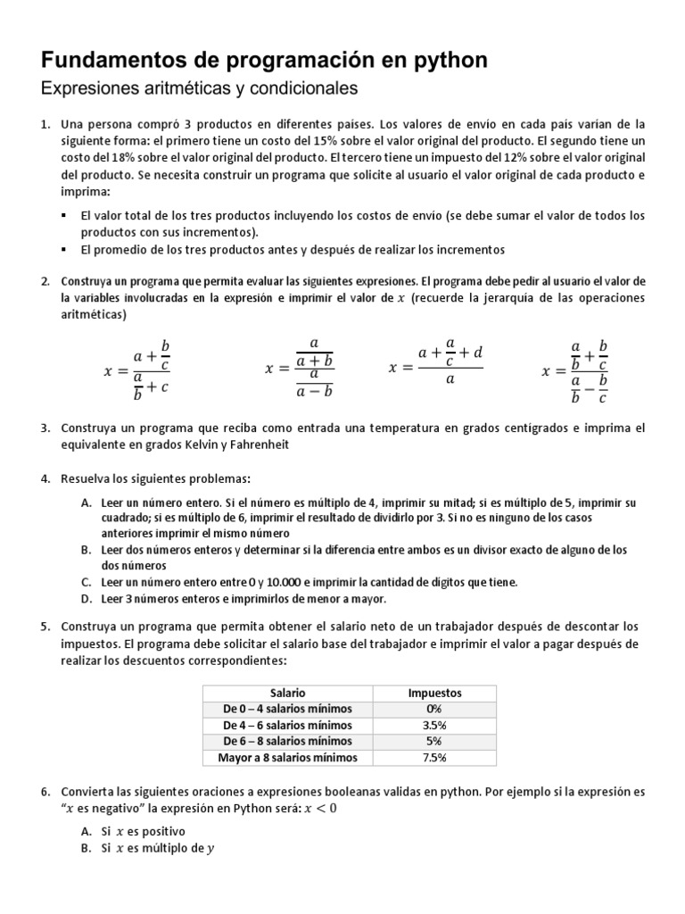 Problemas - Programación en Python | PDF | Índice de masa corporal | Entero