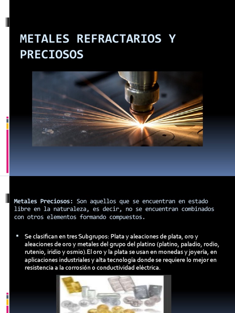 Metales Preciosos y Refractarios | PDF | Metales preciosos | Rieles