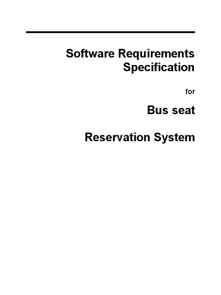 Srs Bus Seat Reservation System Pdf Bus User Interface