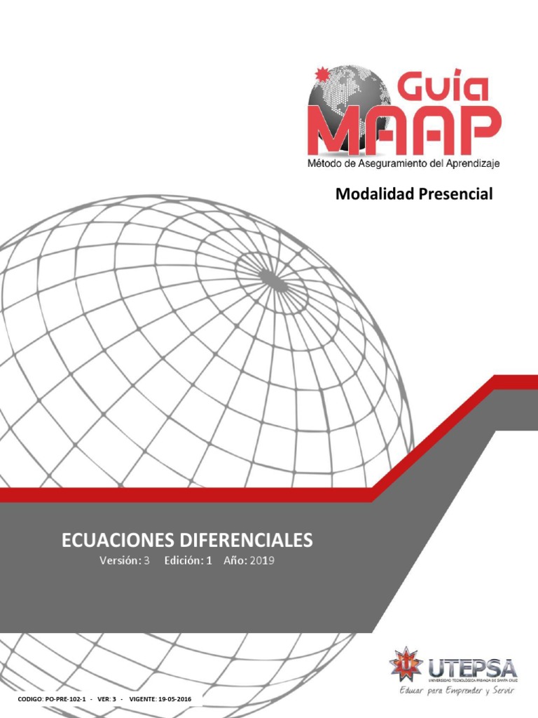 Guía MAAP BMS-303 Ecuaciones Diferenciales | PDF | Ecuaciones ...