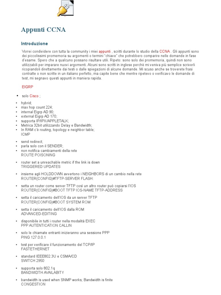 Appunti Ccna Pdf