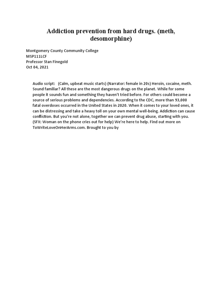 Audio PSA Script | PDF