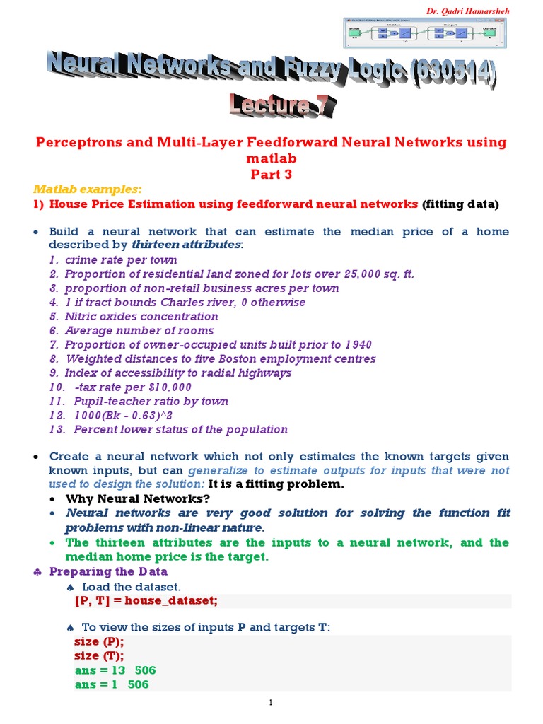 Lecture 7 - Perceptrons and Multi-Layer Feedforward Neural Networks ... Lecture 7 - Perceptrons and Multi-Layer Feedforward Neural Networks ...