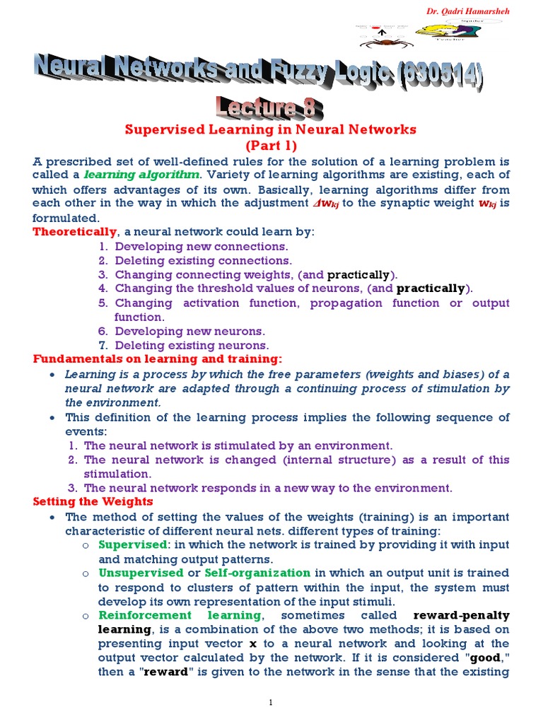 Lecture 8 - Supervised Learning in Neural Networks - (Part 1) | PDF | Artificial Neural Network ...