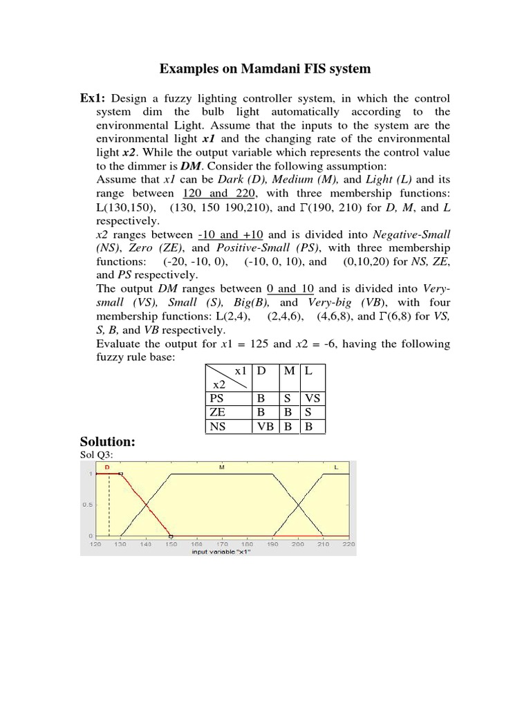 Examples On Mamdani FIS System | PDF | Fuzzy Logic | Mathematical Logic