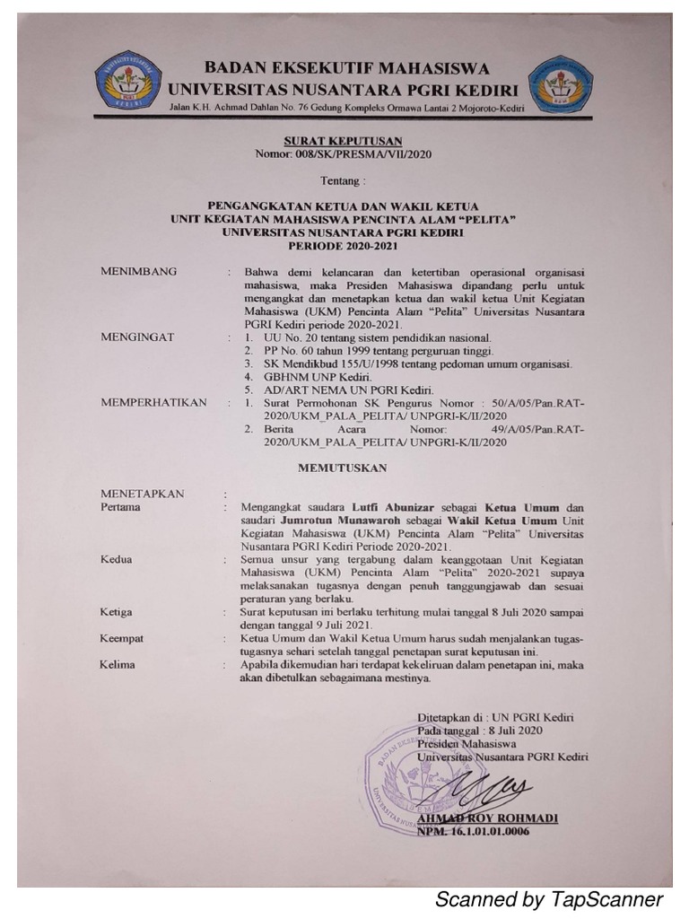 SK Mapala Pelita | PDF