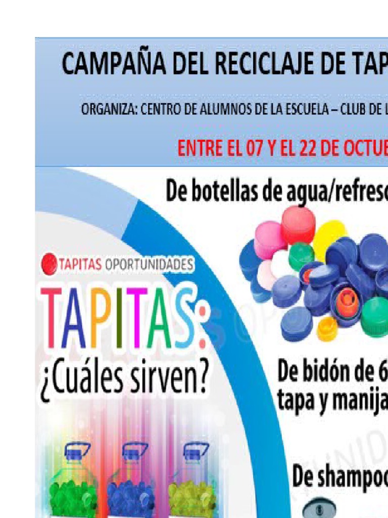 Afiche Reciclaje Tapitas | PDF