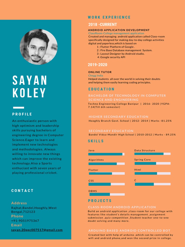 Sayan Koley: 2018 - CURRENT | PDF | Android (Operating System) | Databases
