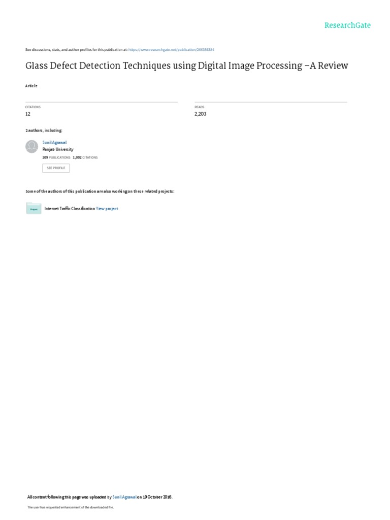 Glass Defect Detection Techniques Using Digital Im | PDF | Robust ...