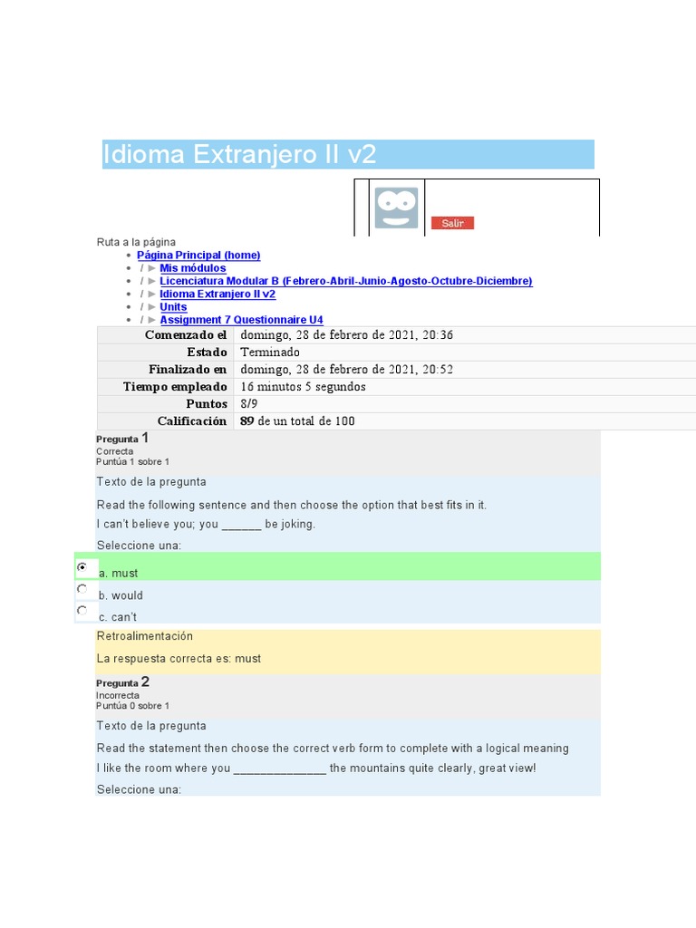 Examen Unidad 4 | PDF