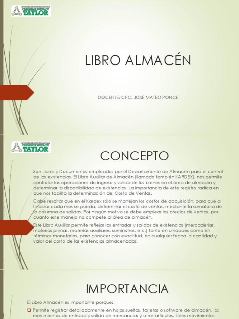 Libro Almacén | PDF | Inventario | Economias