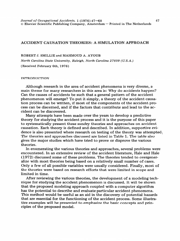 Accident Causation Theories Overview | PDF | Extraversion And ...