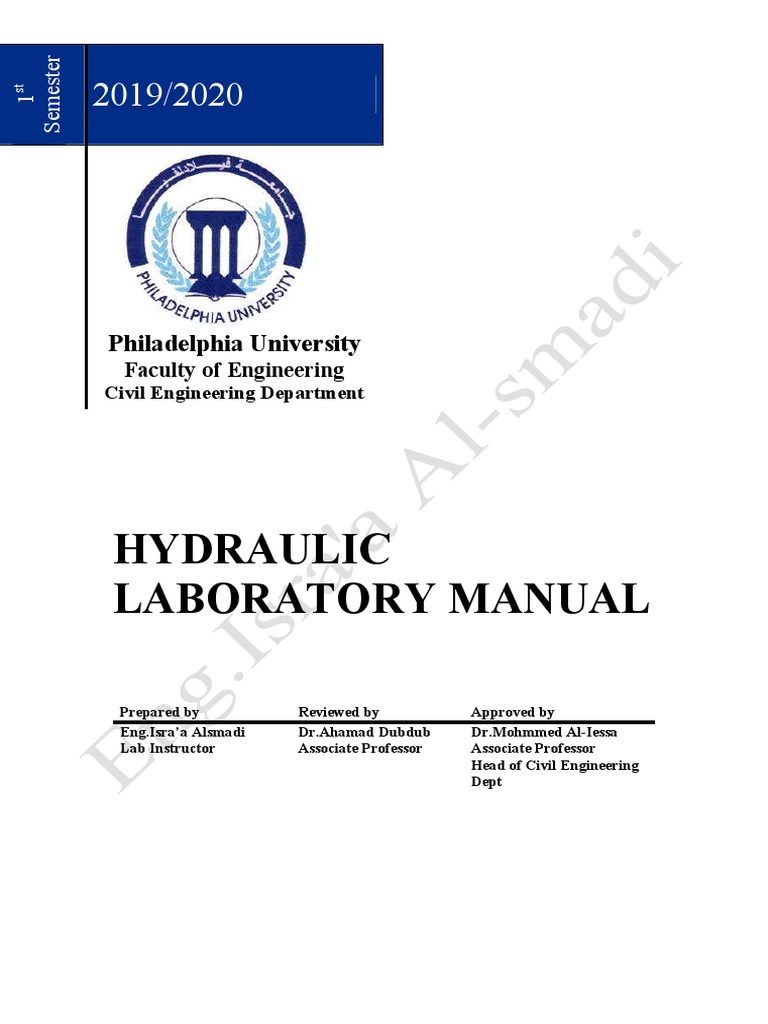 Hydraulic Laboratory Manual Overview | PDF | Buoyancy | Reynolds Number