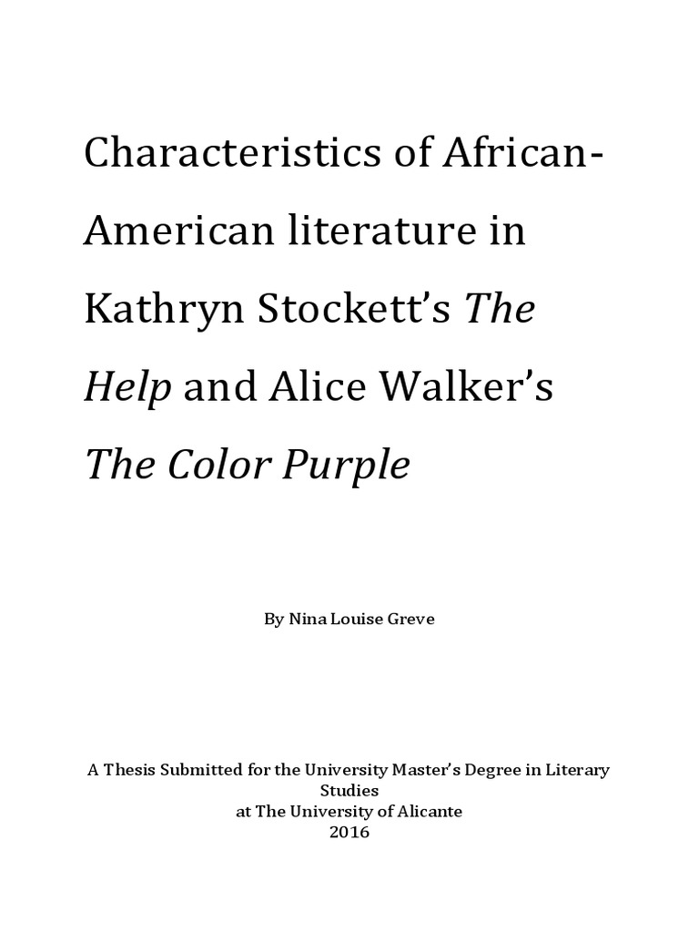 Characteristics of African American Literature in Kathryn GREVE NINA ...