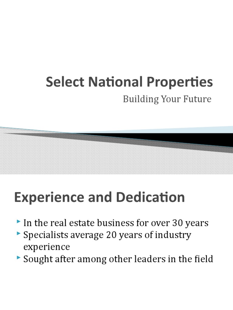 Select National Properties Overview | PDF | Art