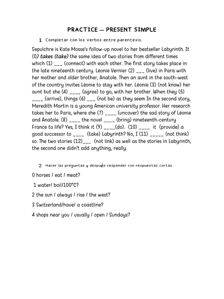 Practice - Present Simple | PDF