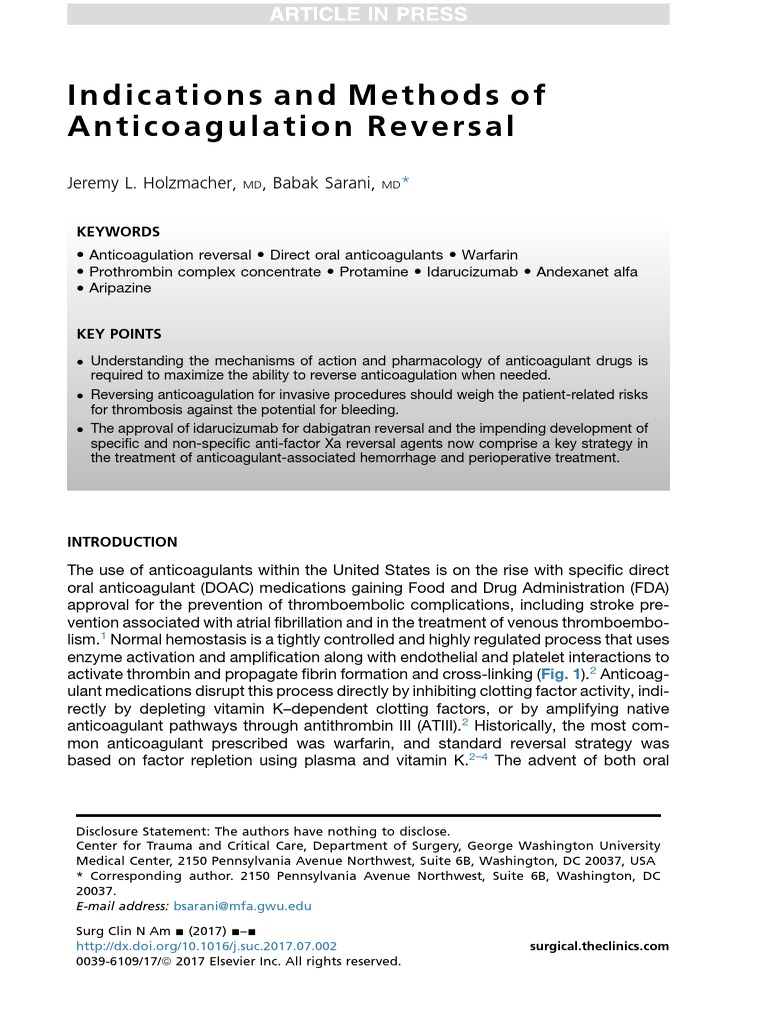 A Comprehensive Review of Indications and Methods for Reversing ...