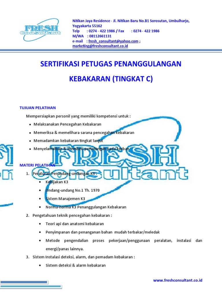 Sertifikasi Damkar C | PDF