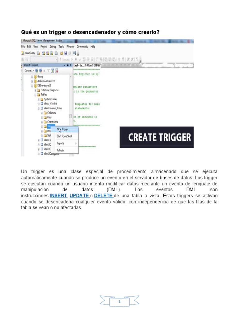 Qué Es Un Trigger o Desencadenador y Cómo Crearlo | PDF | SQL | Desarrollo de software