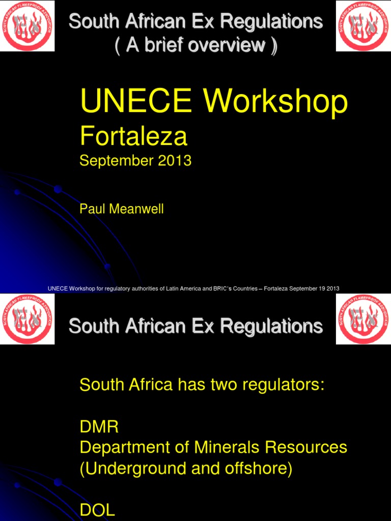 South African Ex Regulations (A Brief Overview) : UNECE Workshop | PDF ...