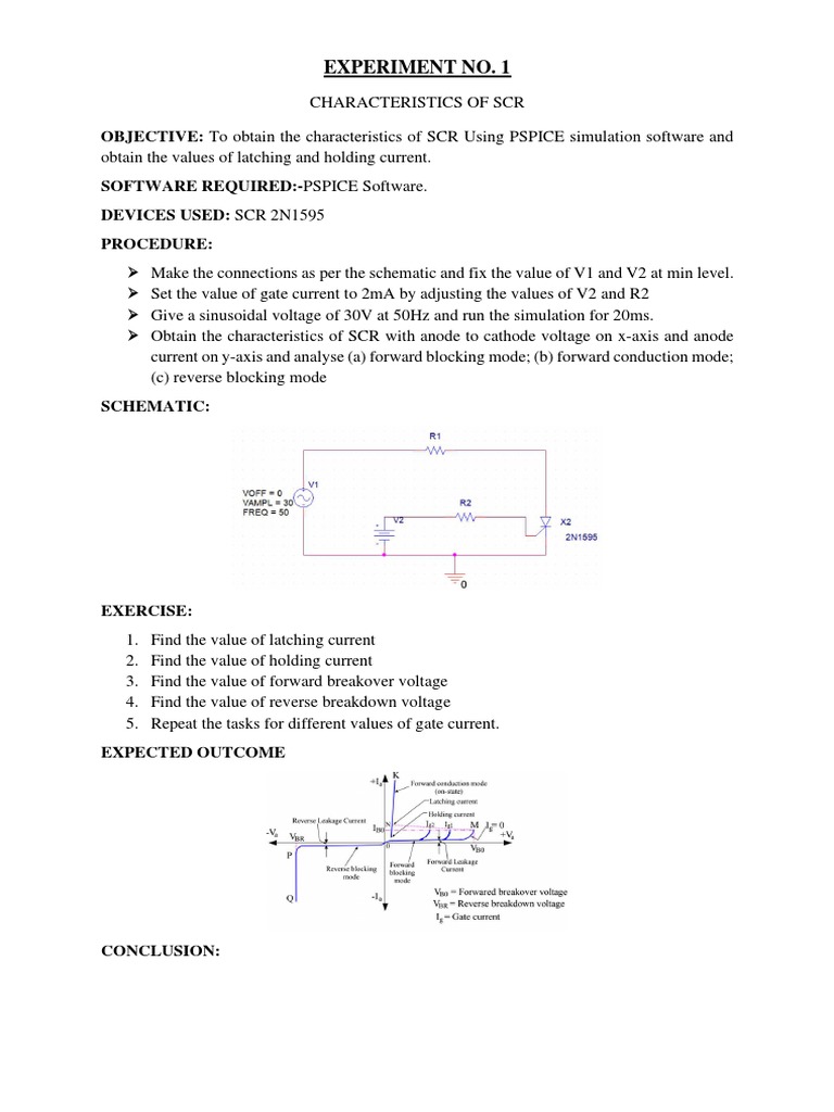 SCR and MOSFET Characteristics Experiments | PDF | Electrical Network ...