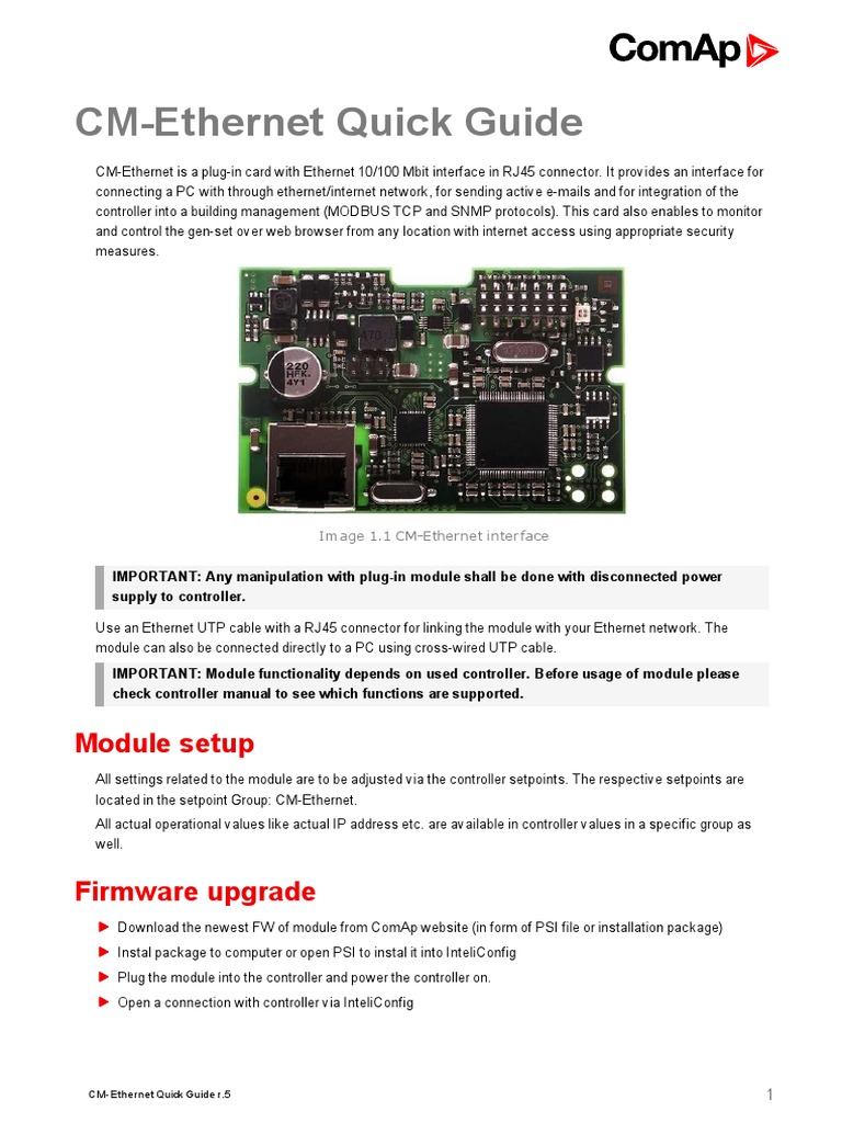 CM-Ethernet Setup for Technicians | PDF | Ethernet | Internet