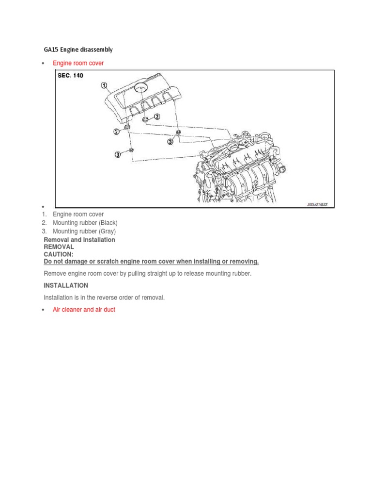 GA15 Engine Disassembly | PDF | Throttle | Valve