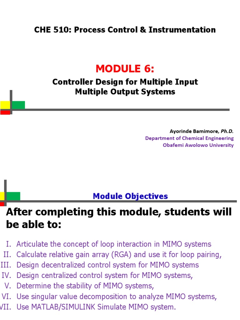 WEEK 6 MODULE 6 - Multivariable Control - NEW | PDF | Control Theory | Matrix (Mathematics)