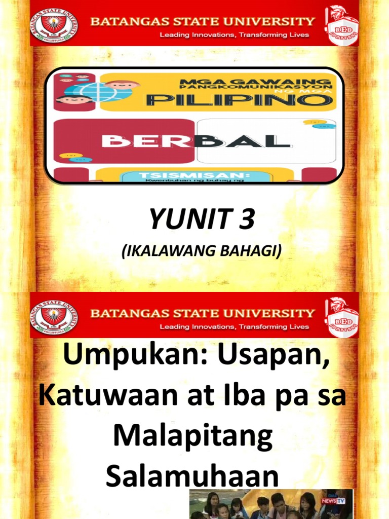 Yunit 3 - (Ikalawang Bahagi) | PDF
