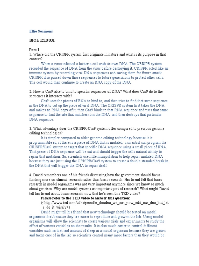 Crispr Case Study Pdf Crispr Dna