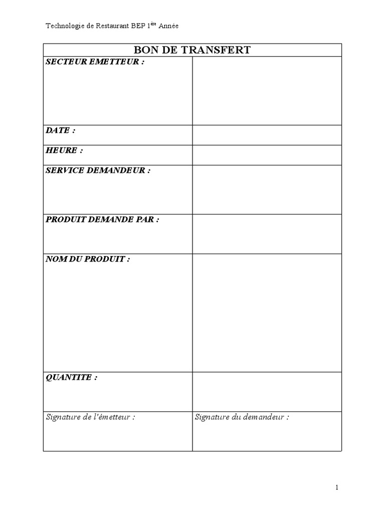 Bon de Transfert de Marchandise BEP | PDF | Droit | Maison et jardin