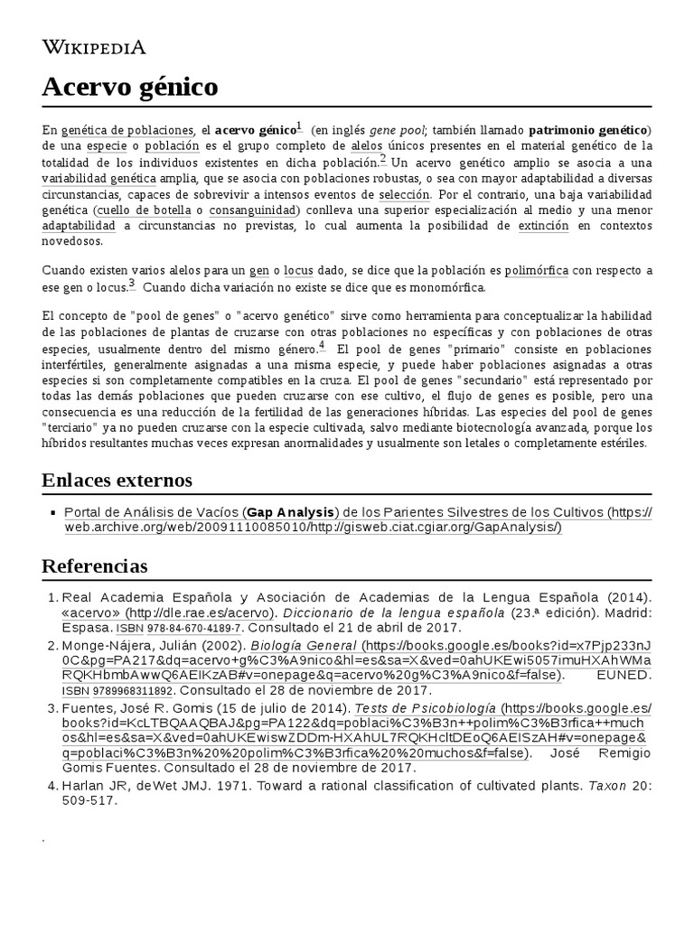 Acervo Génico | PDF | Biología | Organismos