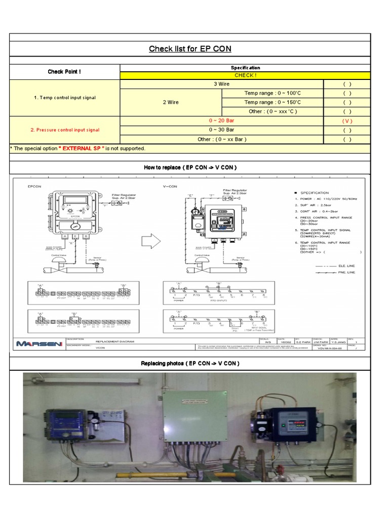 VCON Temperature and Pressure Specs | PDF