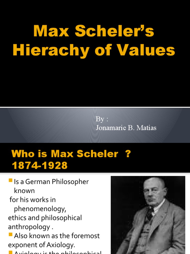PED11Max Schelers Hierachy of Values | PDF | Value (Ethics) | Behavior