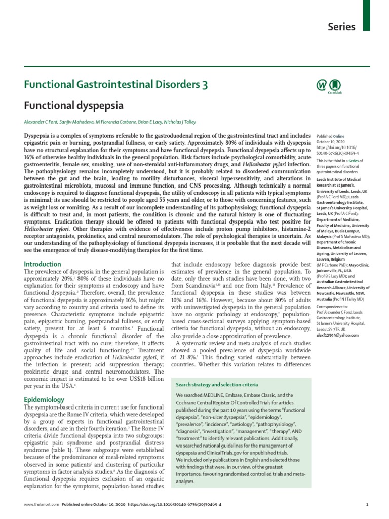 Functional Gastrointestinal Disorders 3: Series | PDF | Indigestion ...