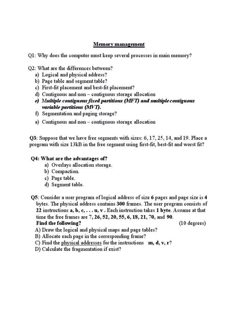 Memory Management Tutorial Pdf