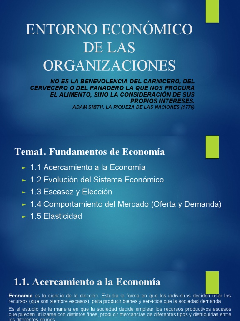 Entorno Economico de Las Organizaciones | PDF | Elasticidad (economía ...