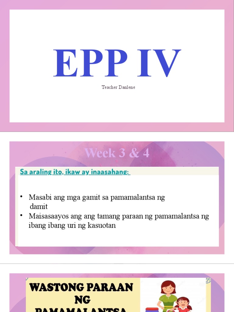 EPP IV Week 3-4 | PDF