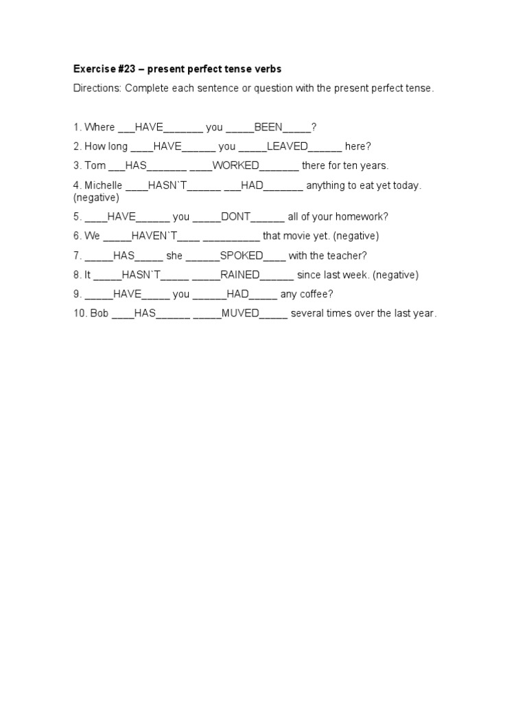 Present Perfect Listening | PDF