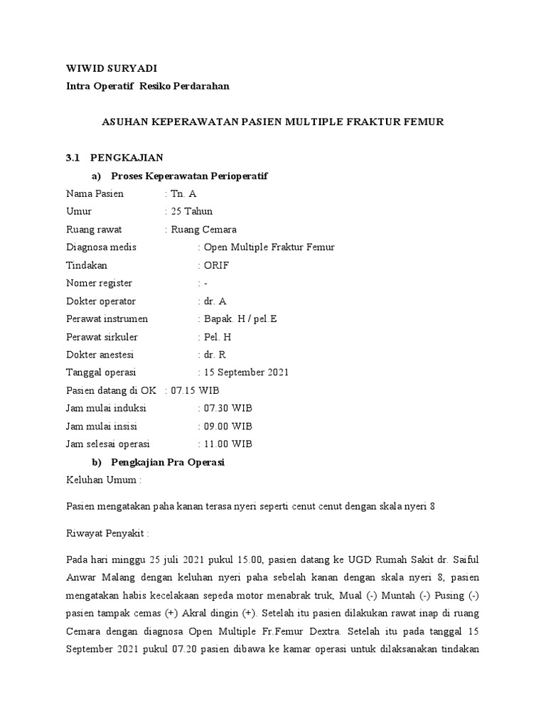 PERSIAPAN DAN TEKNIK INSTRUMEN DALAM OPERASI ORIF MULTIPLE FRAKTUR ...