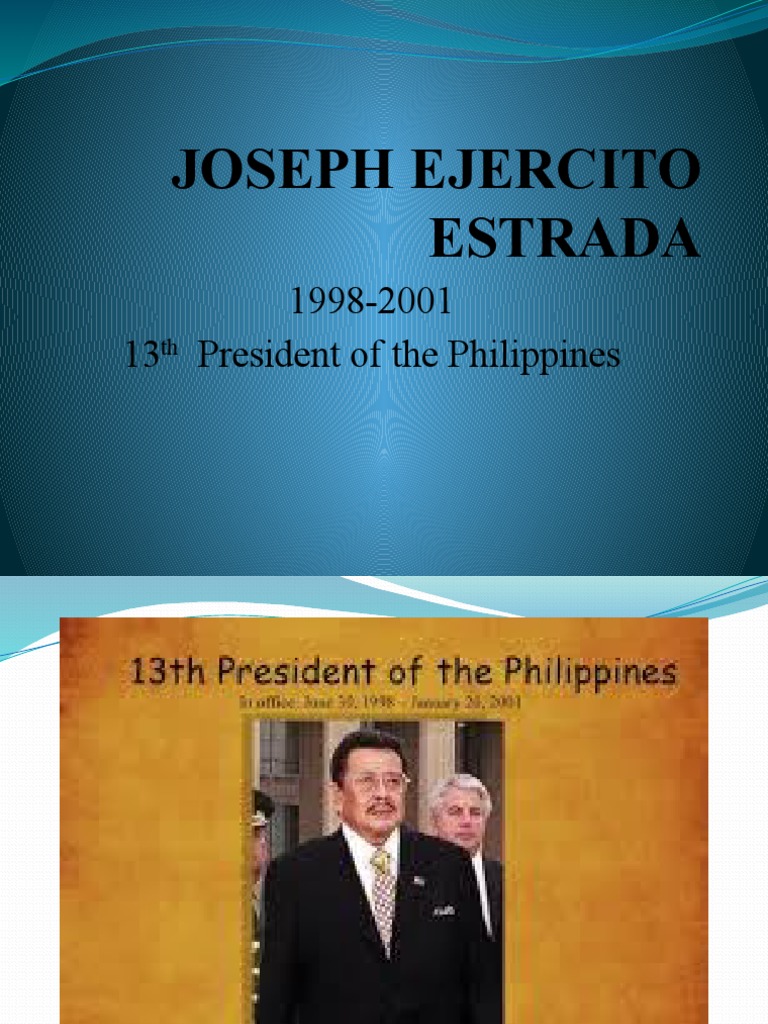 Joseph Ejercito Estrada: 1998-2001 13 President of The Philippines | PDF