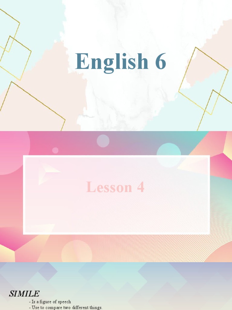 English 6 (Lesson 4) | PDF | Verb | Linguistics