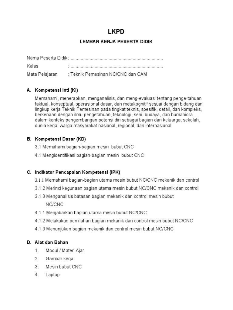 Lembar Kerja Peserta Didik - (LKPD) | PDF