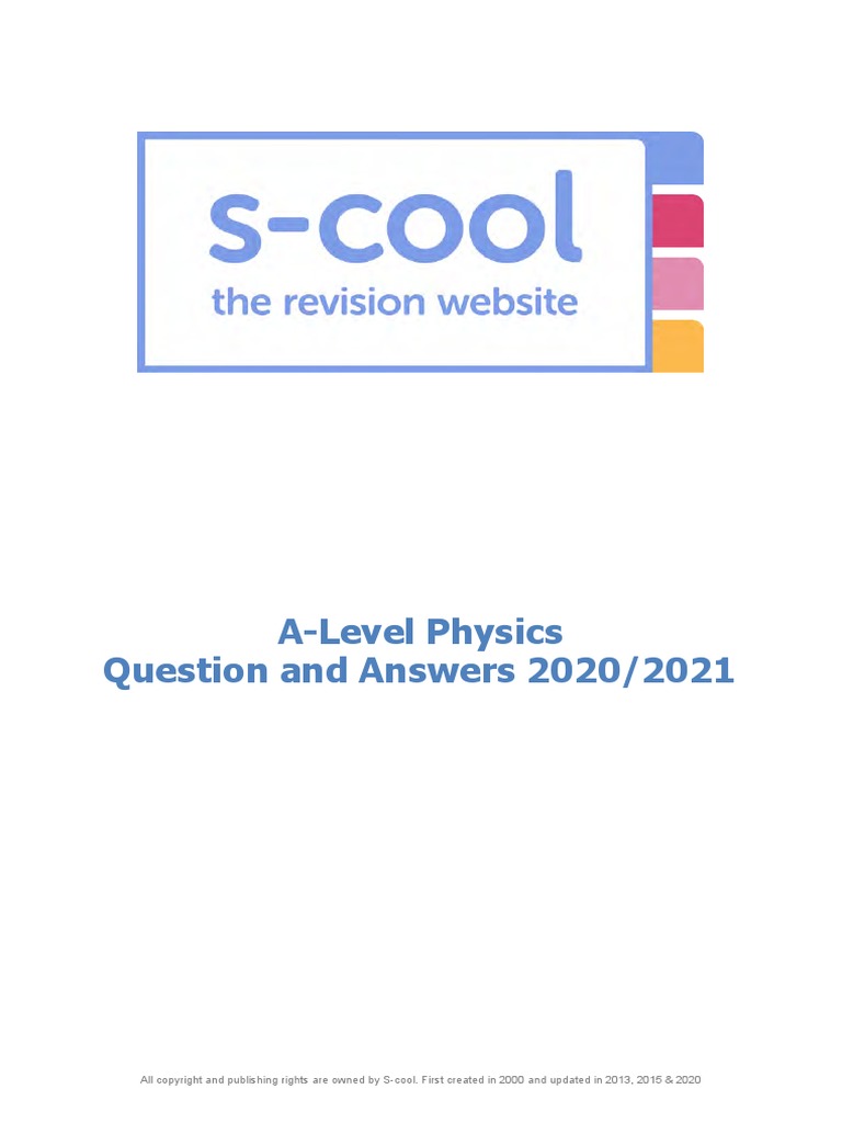 A-Level Physics Question and Answers 20 20/2021 | PDF | Capacitor | Orbit