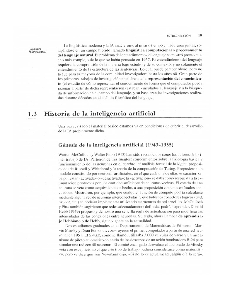 Historia de La Inteligencia Artificial | PDF